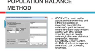 MINERAL PROCESSING SIMULATION USING MODSIM SOFWARE | PPTX