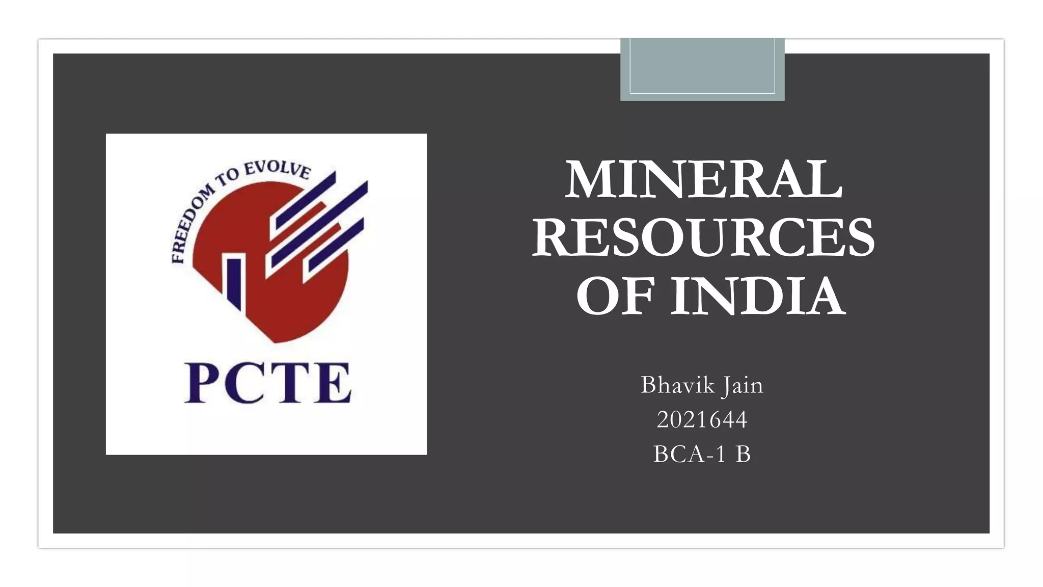 Mineral Resources Ppt