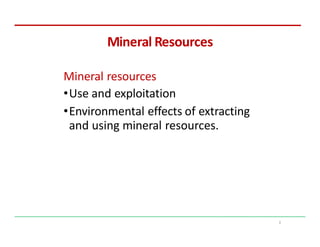 Ecology the mineral resources | PDF