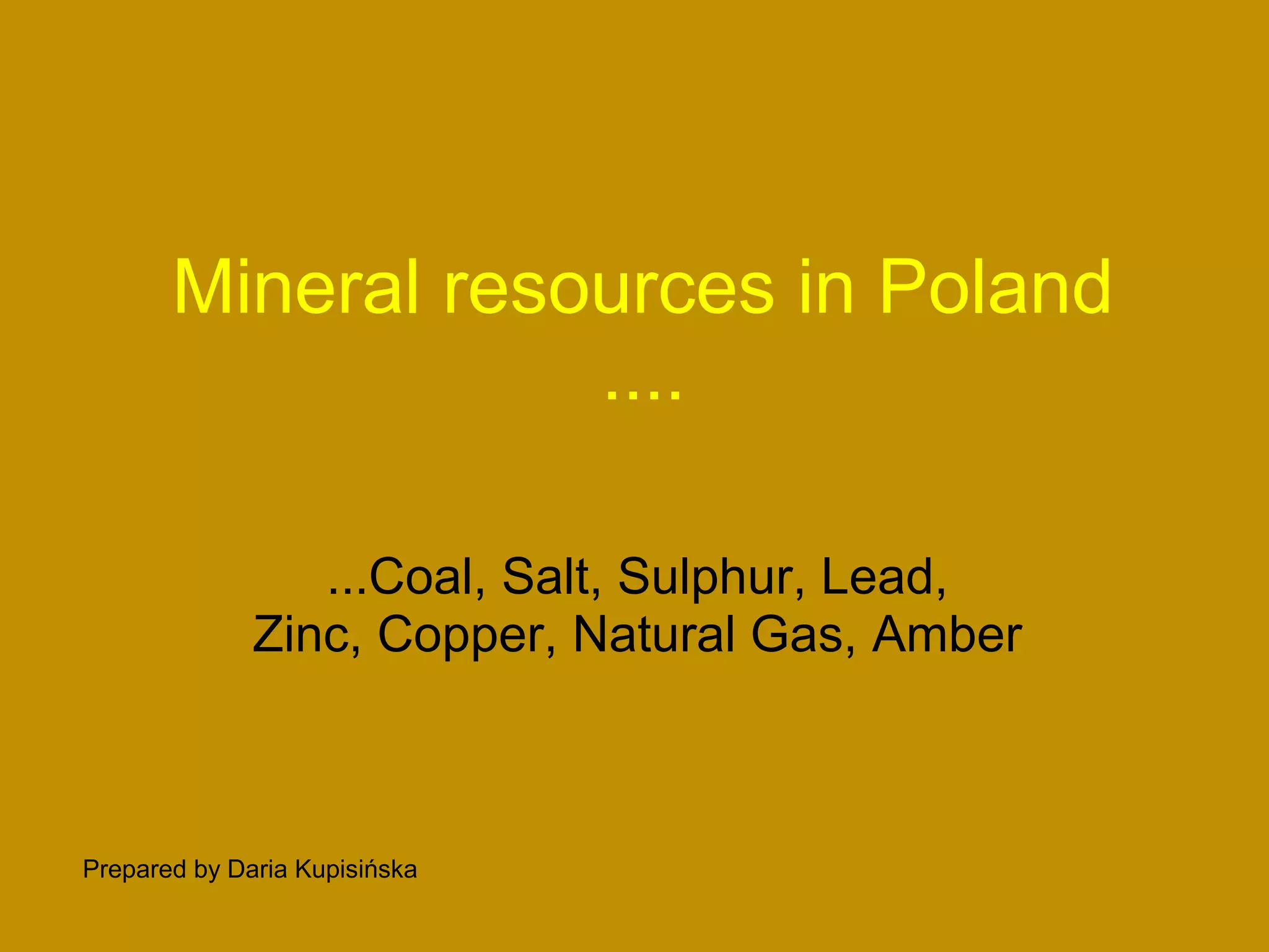 Mineral resources in_poland | PPT