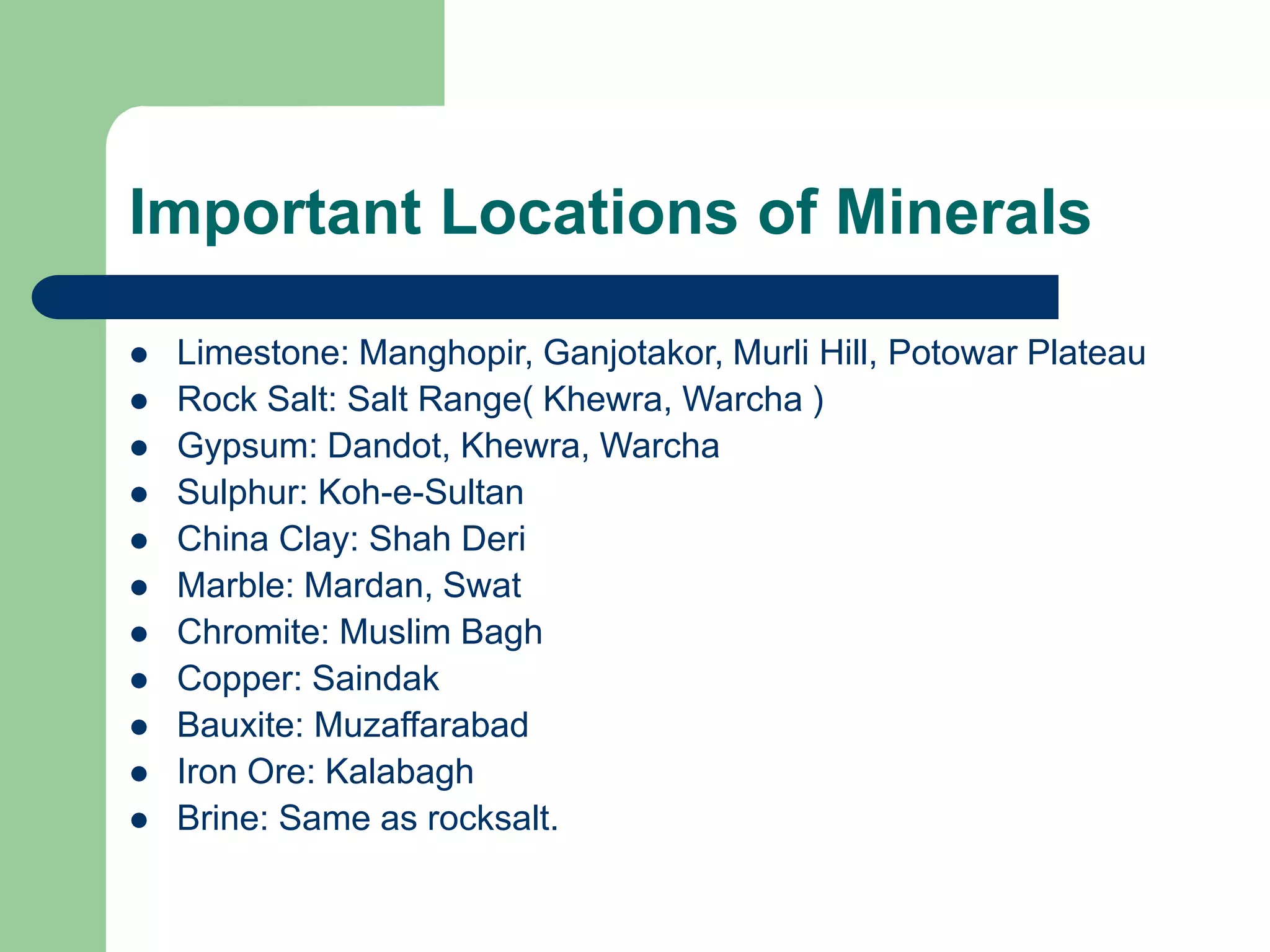 mineral resources of pakistan.ppt