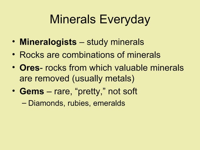 Minerals | PPT