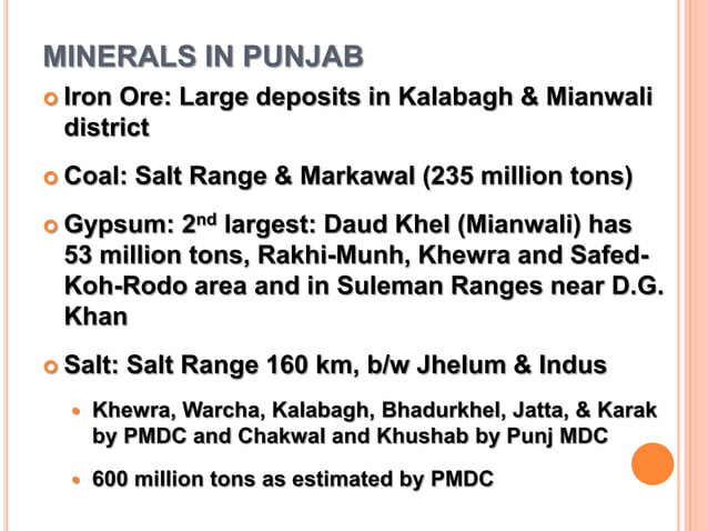 Minerals in Pakistan | PPTX | Commodities | Economy