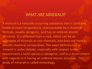 Minerals | PPT