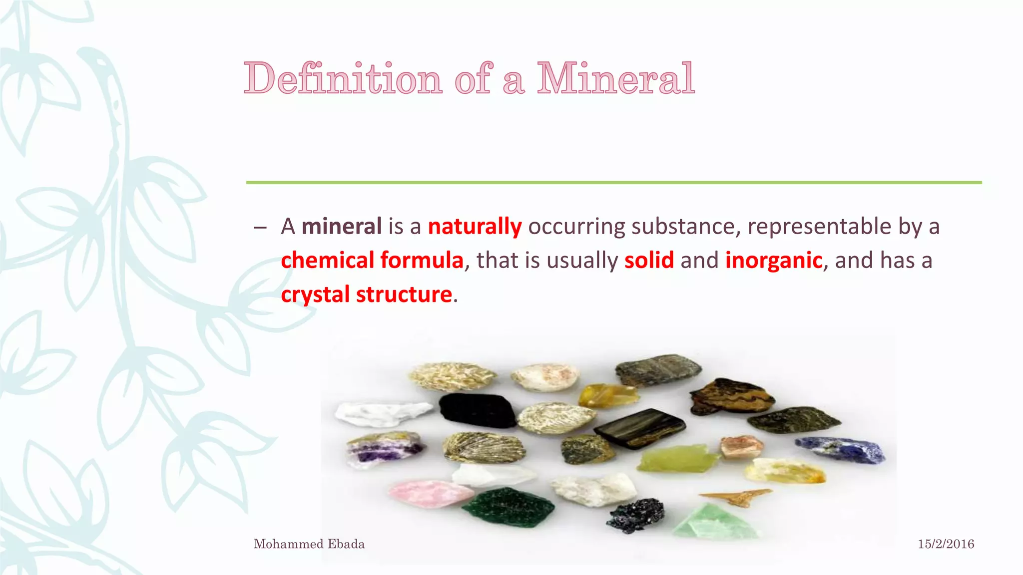 Minerals | PPT