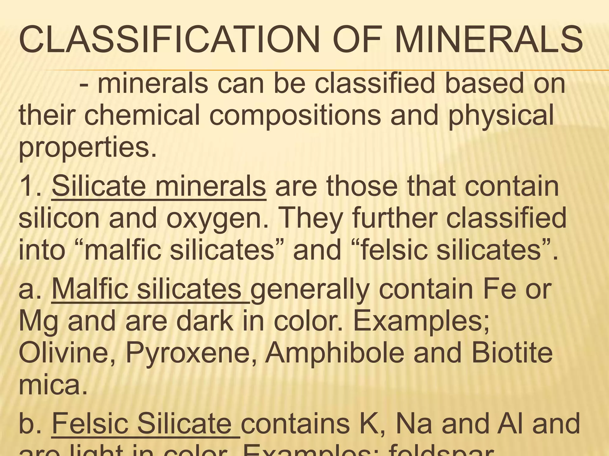 Minerals | PPTX | Chemistry | Science