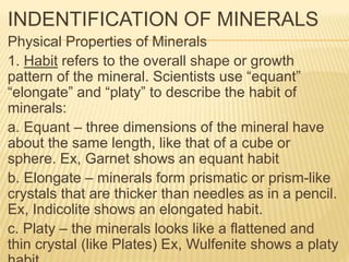 Minerals | PPTX | Chemistry | Science