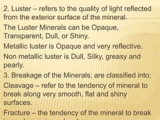 Minerals | PPTX | Chemistry | Science