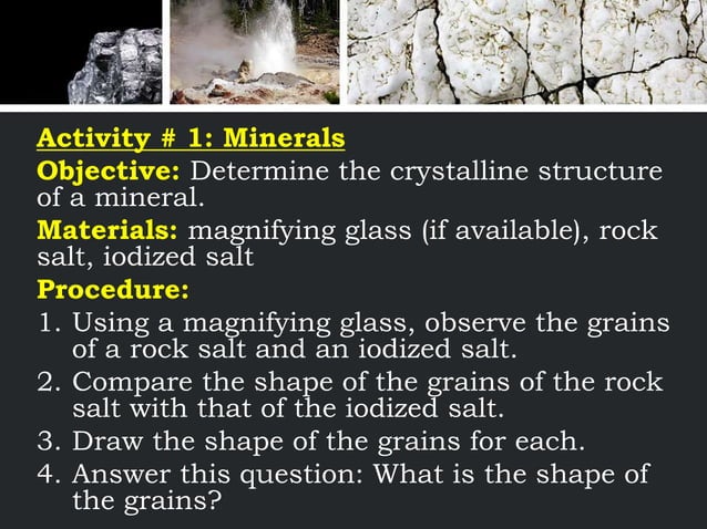 Earth and Life Science: Minerals (SHS) | PPTX | Geology | Science
