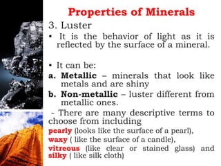Earth and Life Science: Minerals (SHS) | PPTX