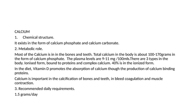 MINERALS. Biochemistry powerpoint presentation | PPTX | Nutrition ...