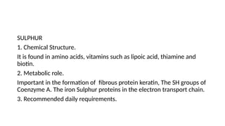 MINERALS. Biochemistry powerpoint presentation | PPTX