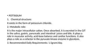 MINERALS. Biochemistry powerpoint presentation | PPTX | Nutrition ...