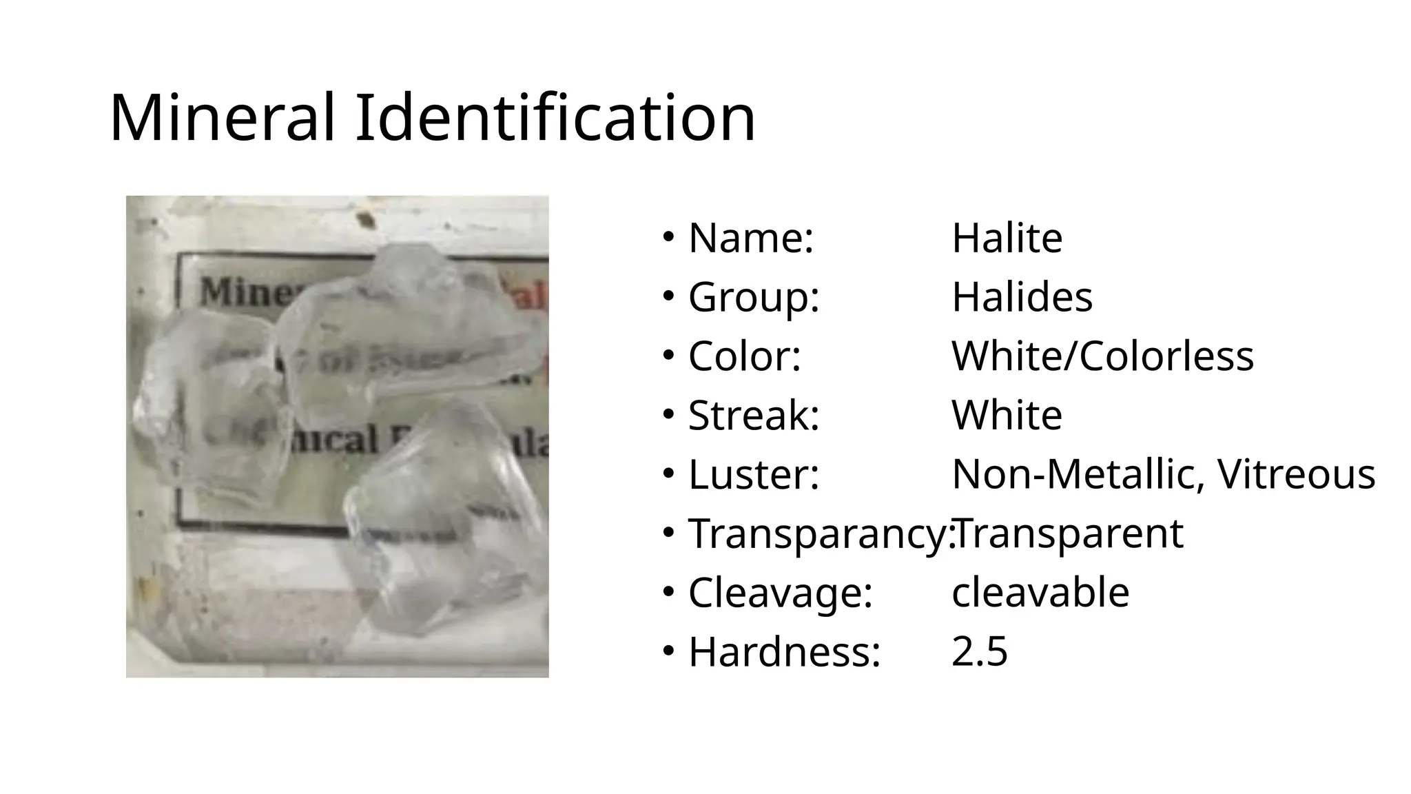 Minerals identification Physical Geology | PPTX