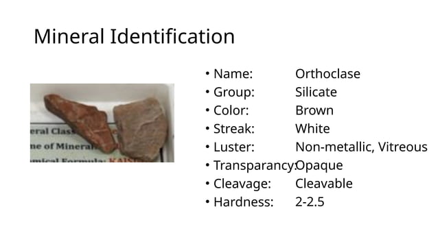 Minerals identification Physical Geology | PPTX | Geology | Science