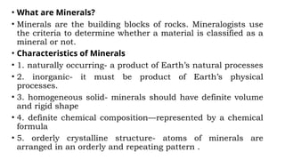 minerals are the building blocks of rocks | PPT