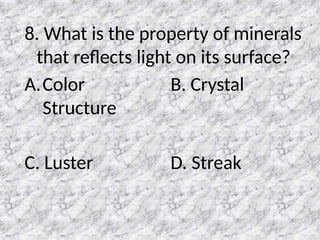 Minerals and Its Properties That guide us what mineral is | PPTX