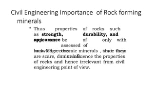 Mineralogy in engineering geology of civil engineering | PPTX