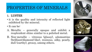 MINERALS - PPT.pptx | Geology | Science