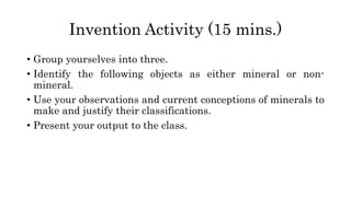 MINERALS - PPT.pptx | Geology | Science