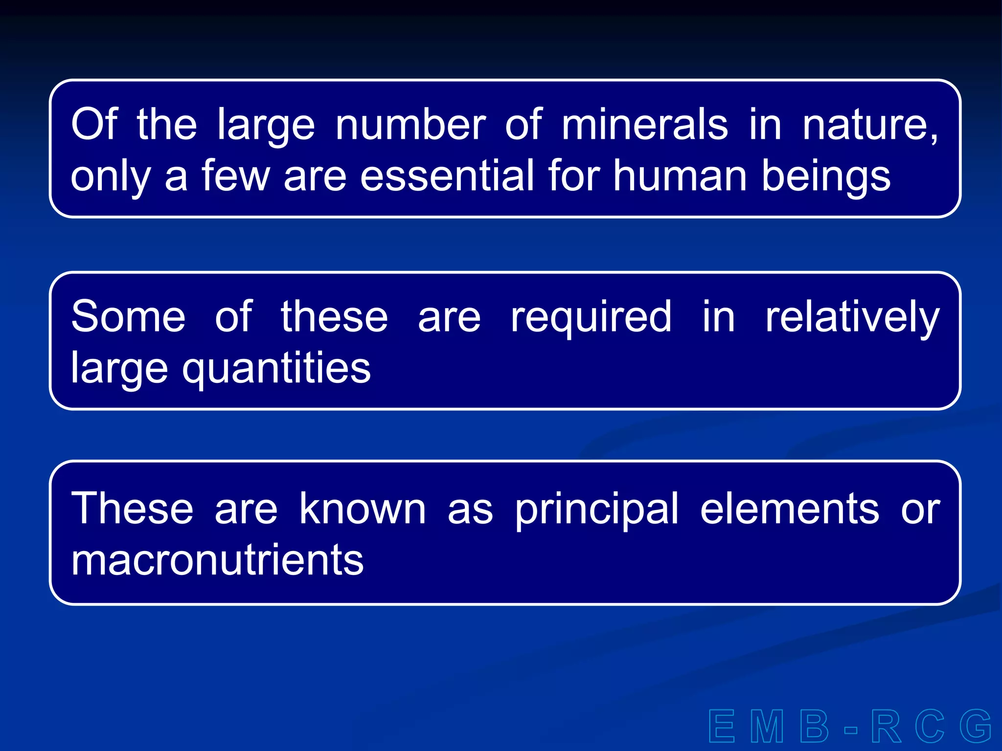 Minerals principal elements | PPTX