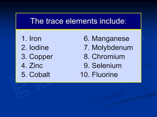 Minerals trace elements | PPT