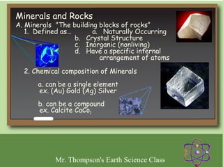 Minerals and Formation | PPT