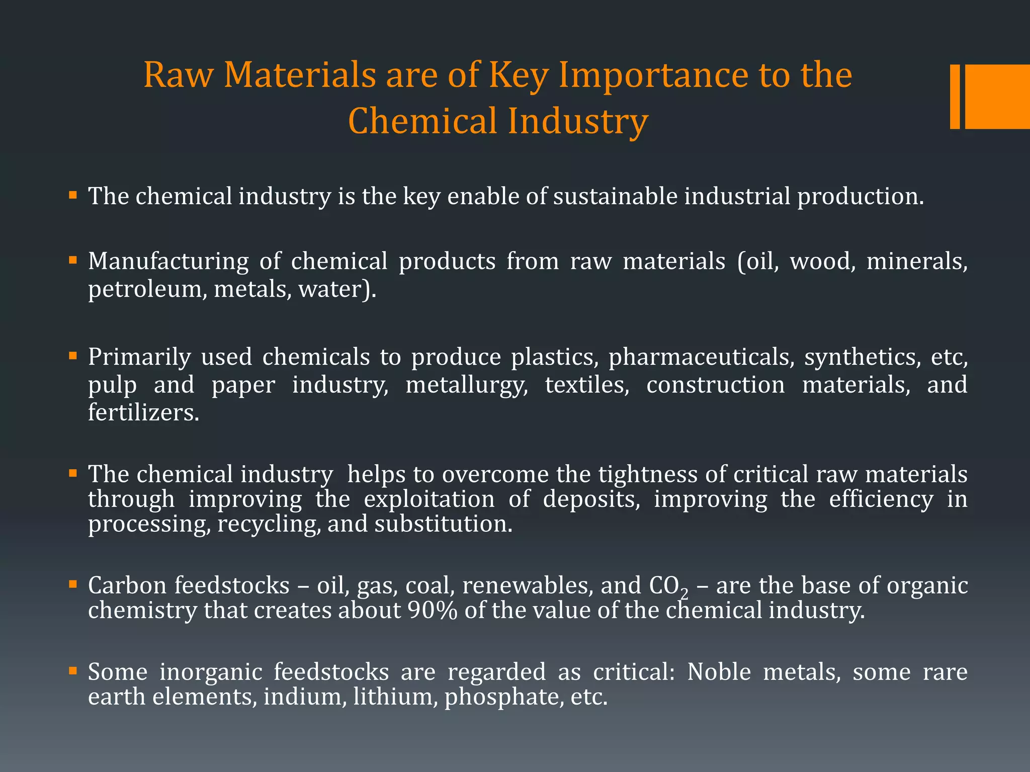 Minerals and metals for chemical industries | PPTX