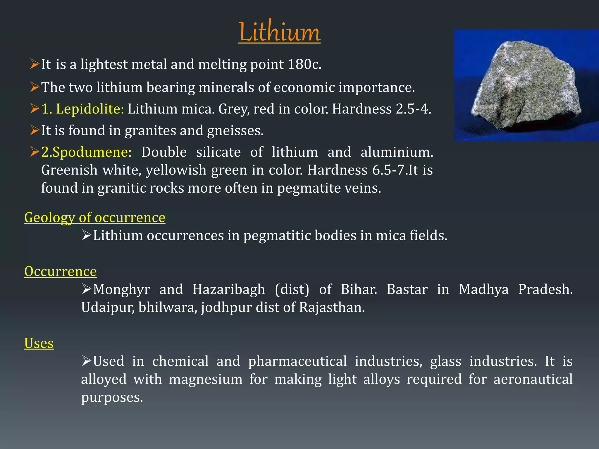Minerals and metals for chemical industries | PPTX