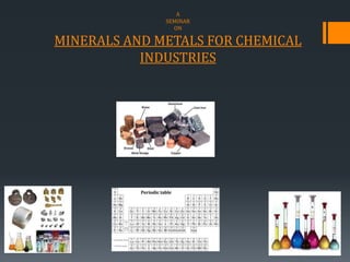 Minerals and metals for chemical industries | PPTX