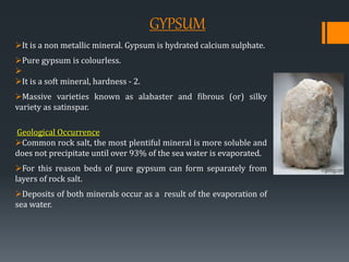 Minerals and metals for chemical industries | PPTX