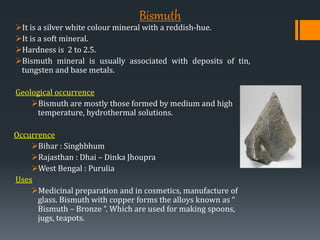 Minerals and metals for chemical industries | PPTX