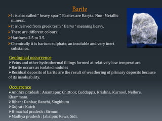 Minerals and metals for chemical industries | PPTX