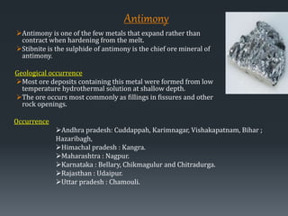 Minerals and metals for chemical industries | PPTX