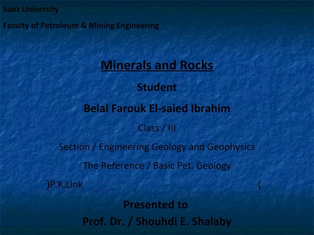 Minerals and rocks for presentations | PPT | Chemistry | Science