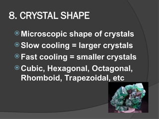CHARACTERISTICS OF MINERALS AND THEIR PROPERTIES.ppt