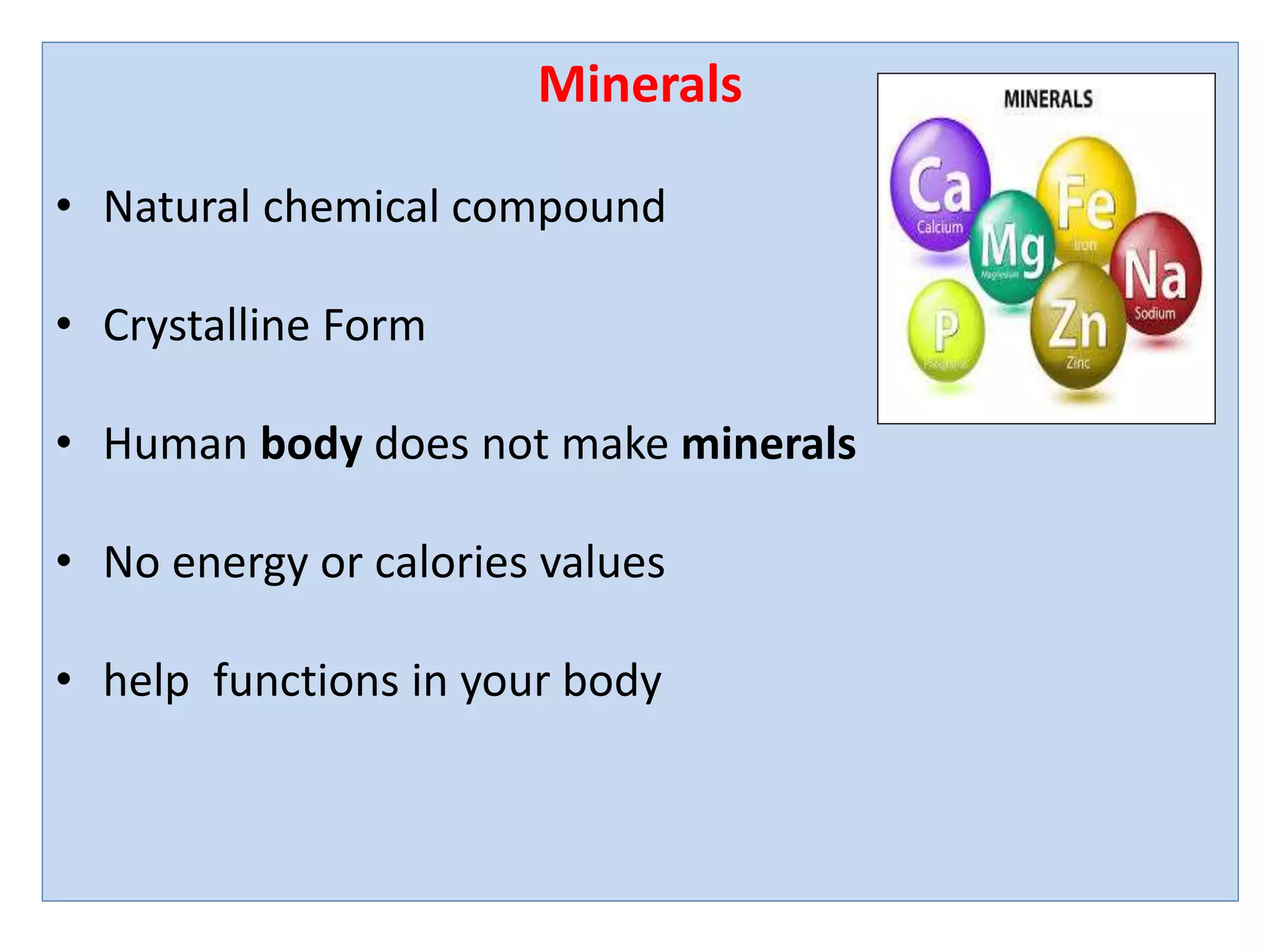 Minerals and trace elements introduction | PPTX