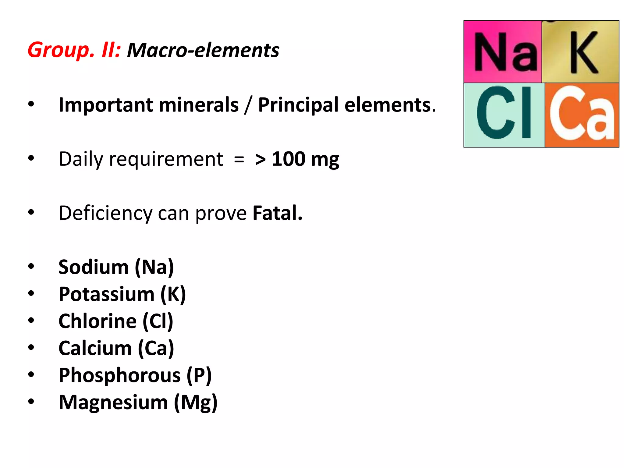 Minerals and trace elements introduction | PPTX