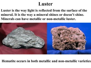 Minerals - Physical Properties | PPT