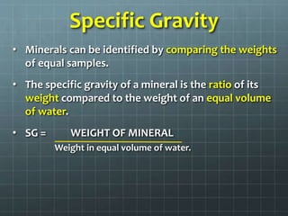 Minerals - Identifying Minerals | PPTX