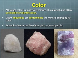 Minerals - Identifying Minerals | PPTX