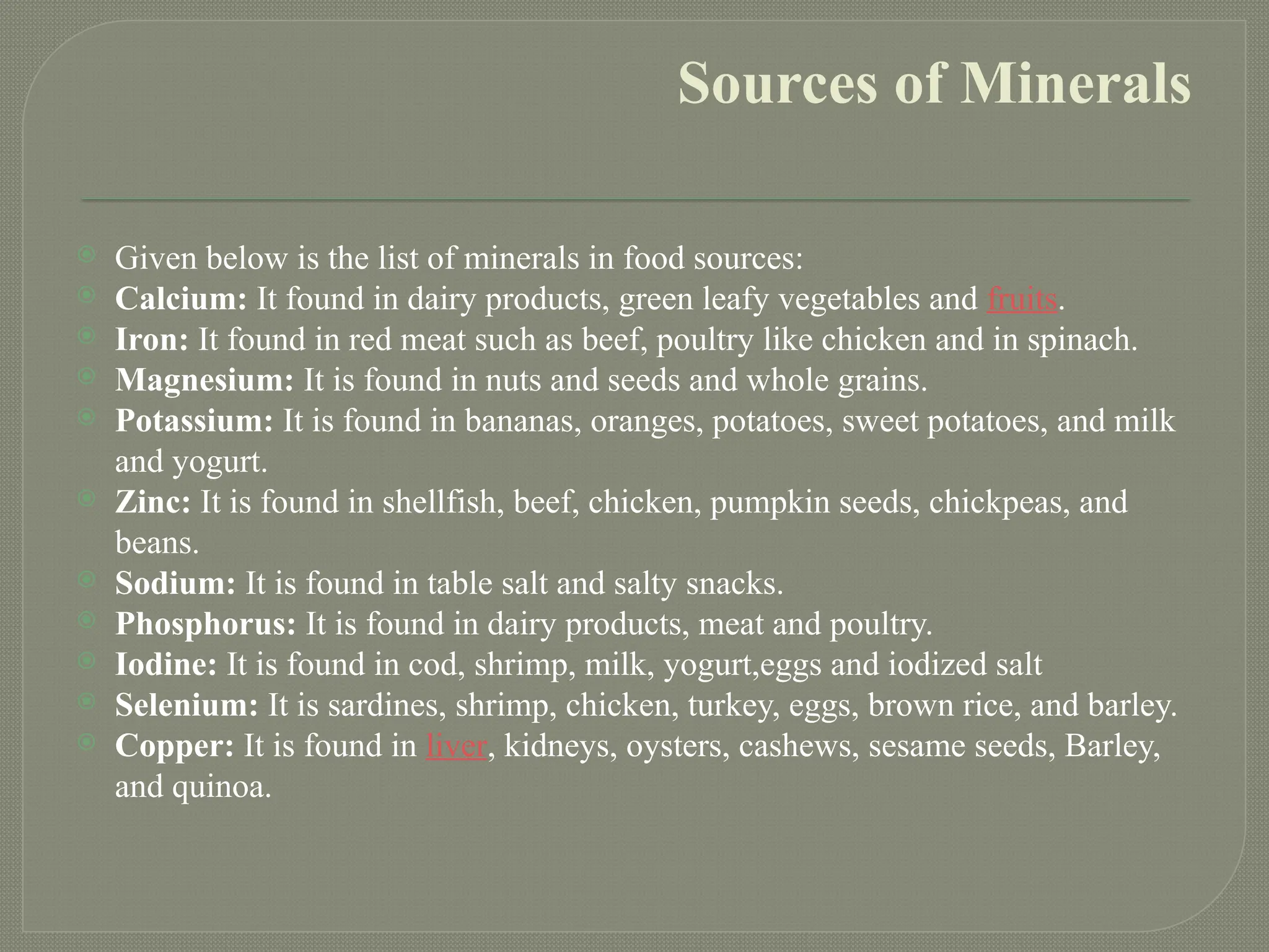 Minerals in Food - Definition, Examples, Sources and Types.pptx