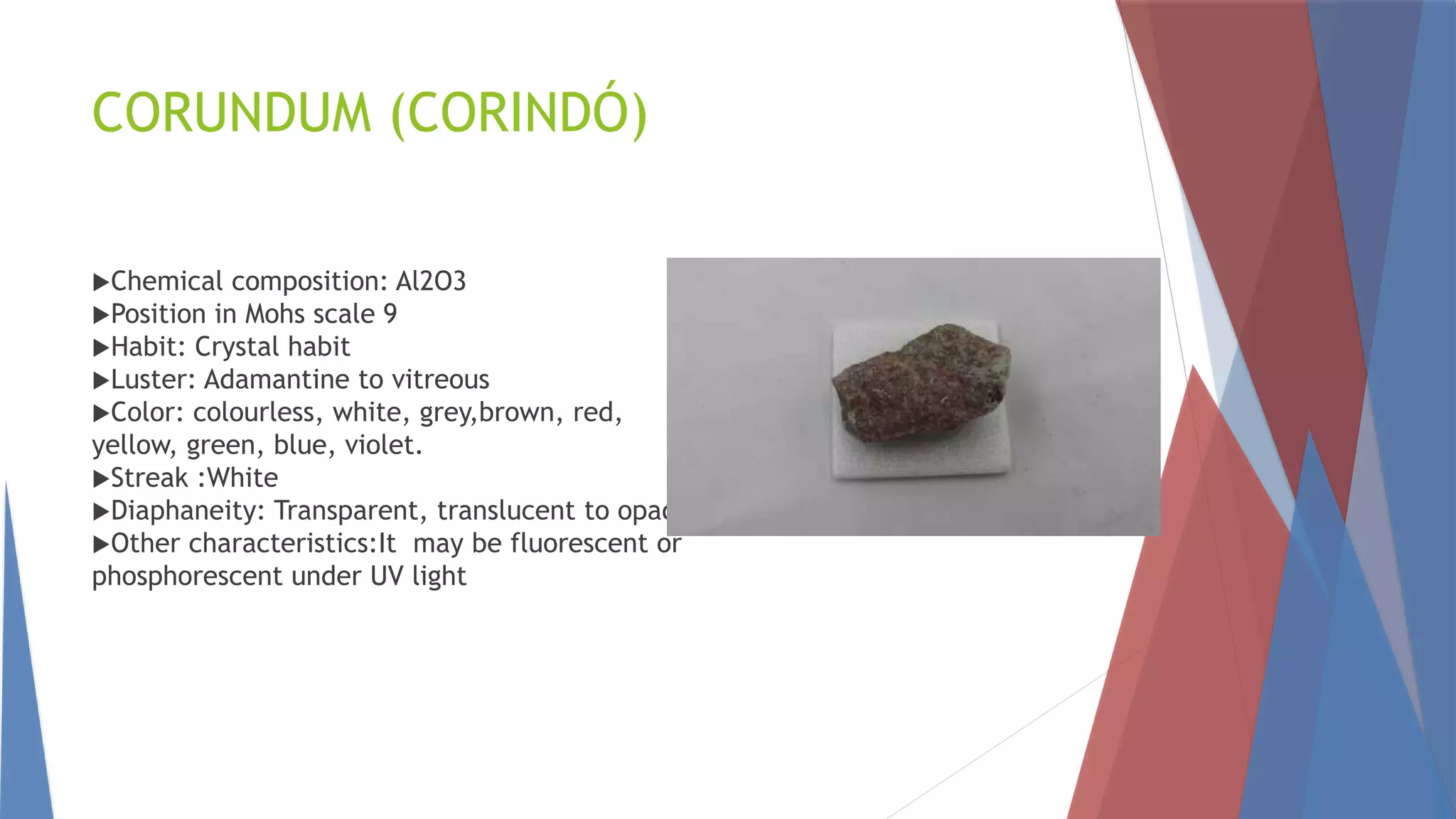 Minerals: Mohs hardness scale | PPTX
