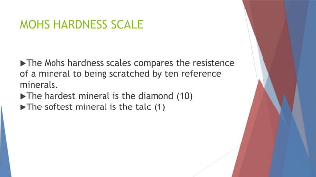 Minerals: Mohs hardness scale | PPTX
