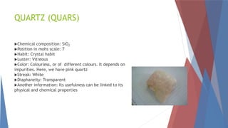 Minerals: Mohs hardness scale | PPTX