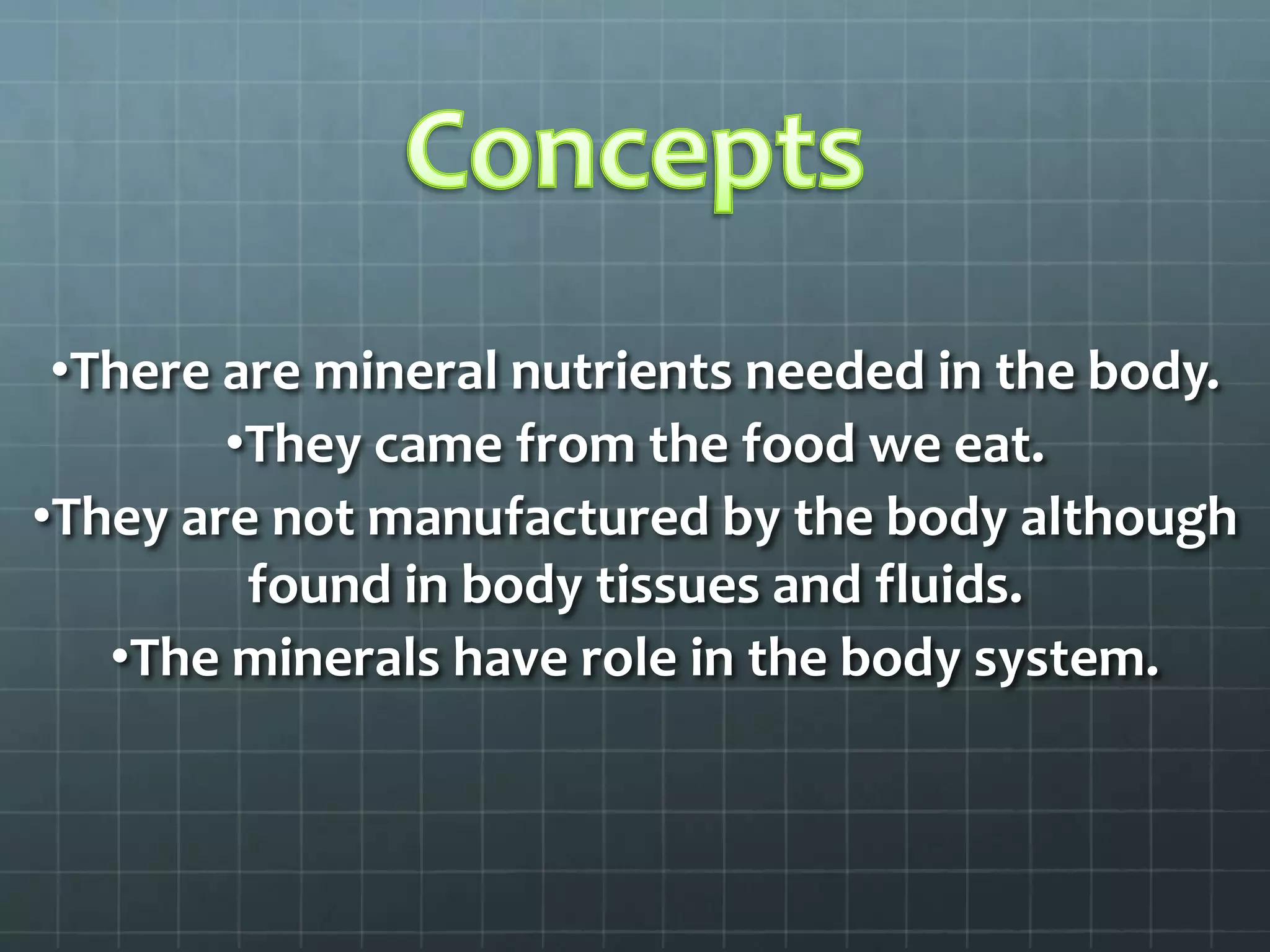 Minerals in the human body | PPTX