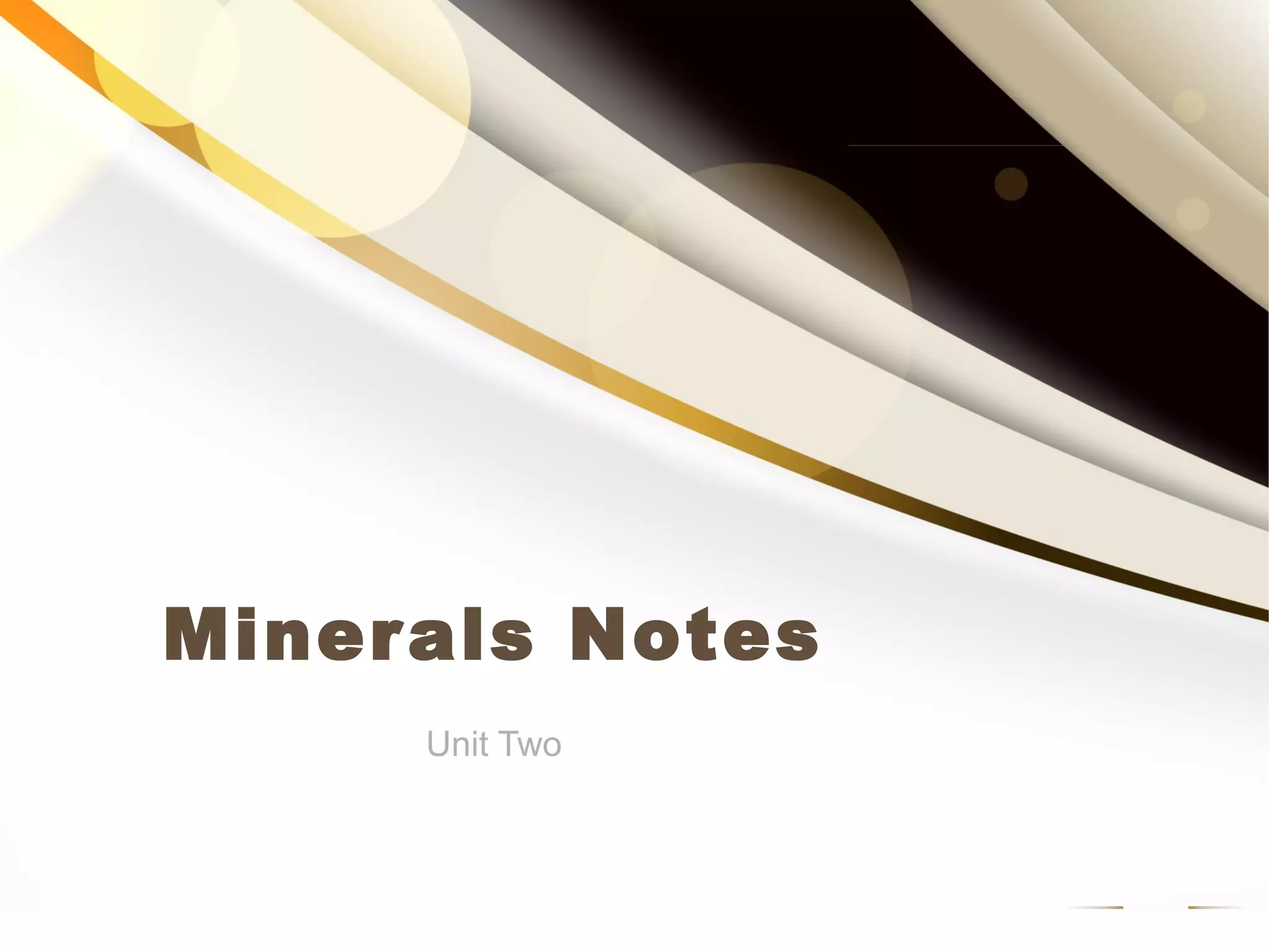 Minerals Notes | PPT