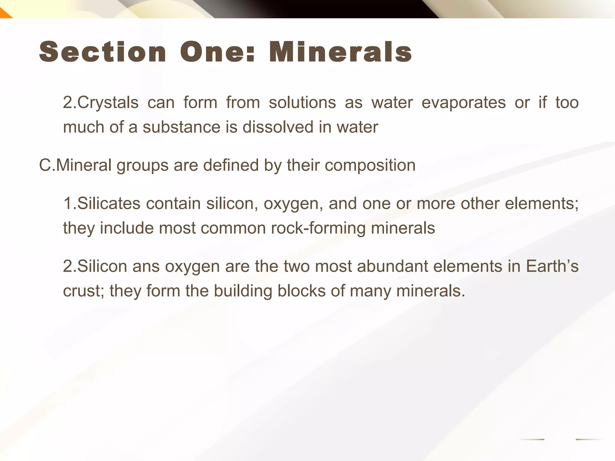 Minerals Notes | PPT