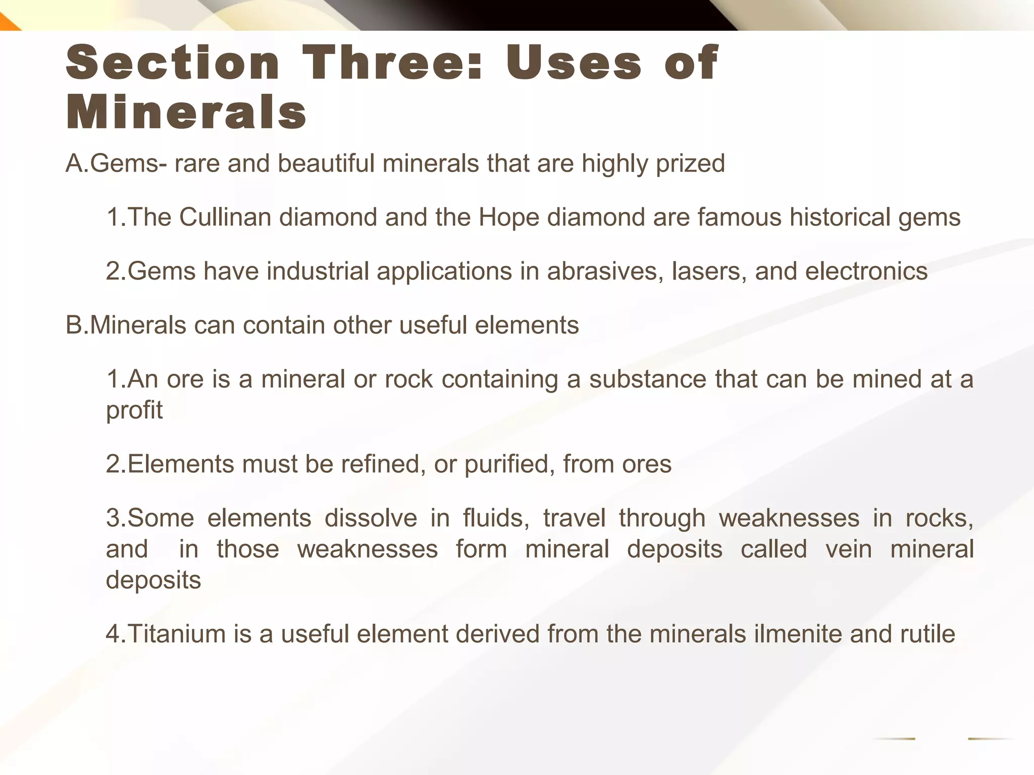 Minerals Notes | PPT