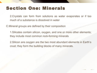 Minerals Notes | PPT